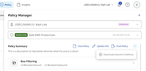How to Deactivate Dynamic Defense